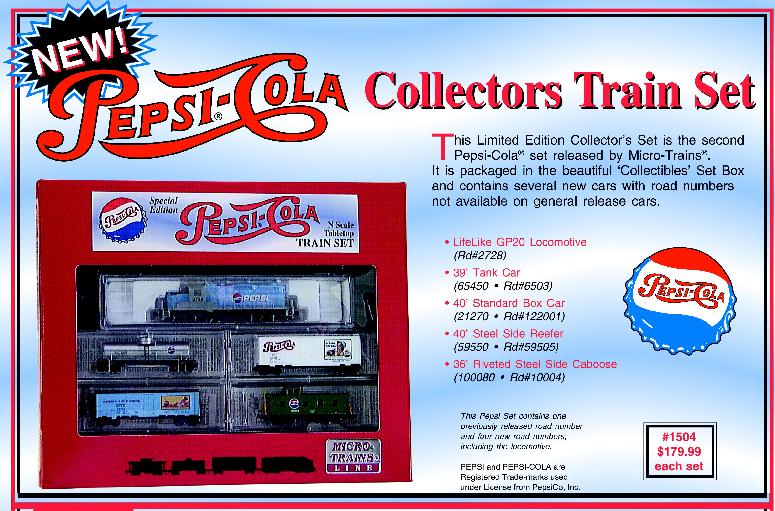 Micro-Trains N-Scale 1504 Freight Train Pepsi - 2728, 10004, 122001, 6 ...