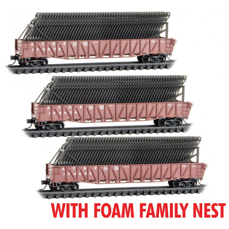 Micro Trains N Scale ATSF w/ Car Frame 3pk FOAM – A&S Trains