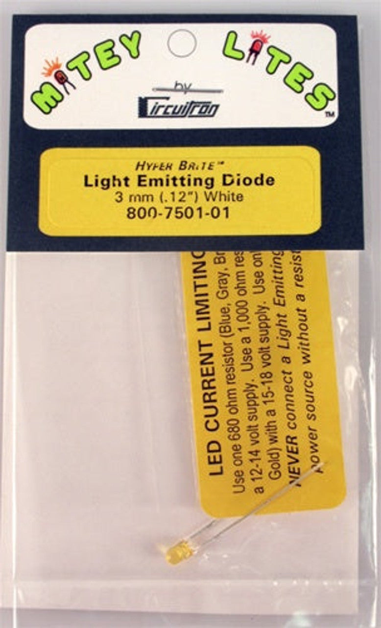 Mitey Lites All Scales 800-7501-02 Light Emitting Diode 3mm (.12'') Wh ...