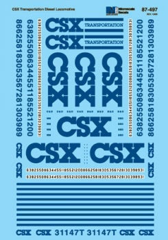 Microscale Decals HO Scale 87-497 CSX & CSX Transportation Hood Diesel ...