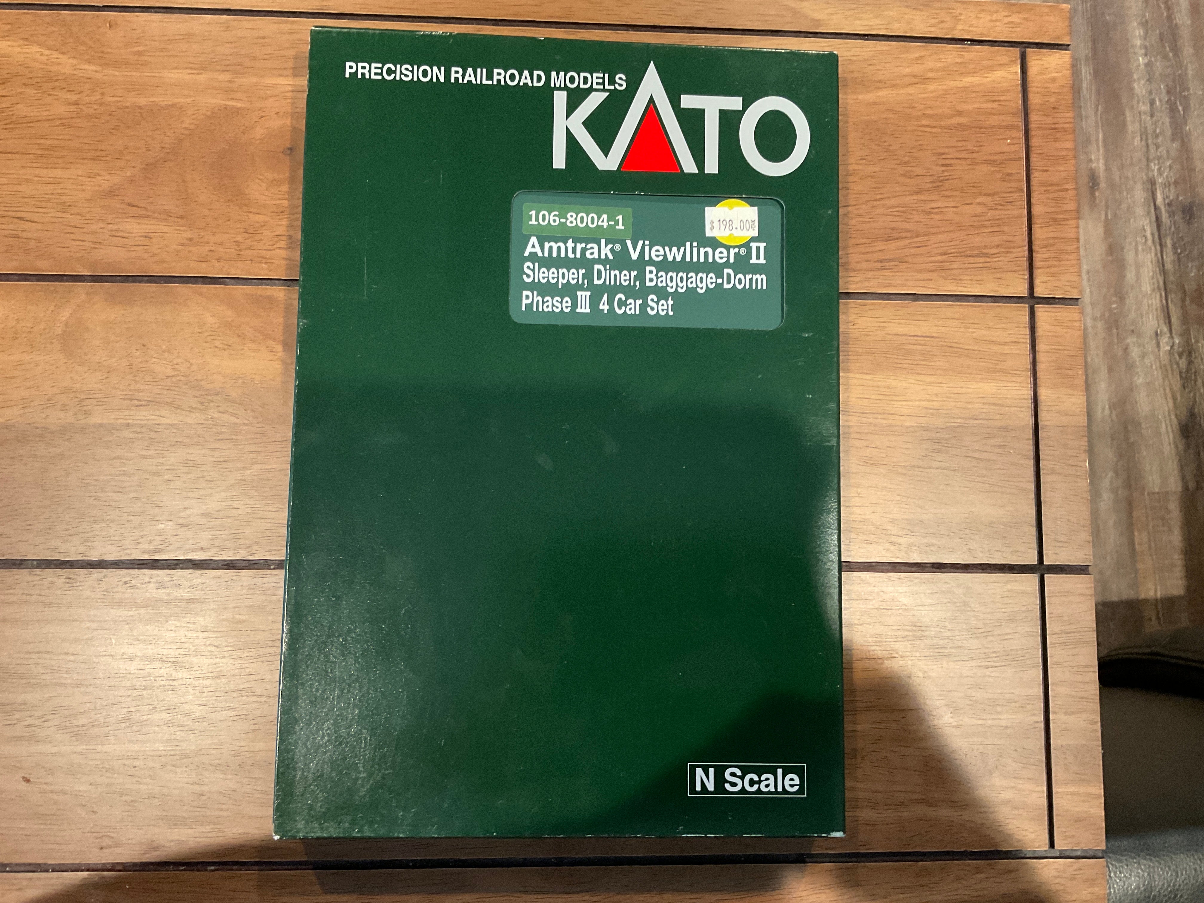 KATO N-Scale Amtrak Viewliner II Sleeper, Diner, Baggage-Dorm Phase II ...