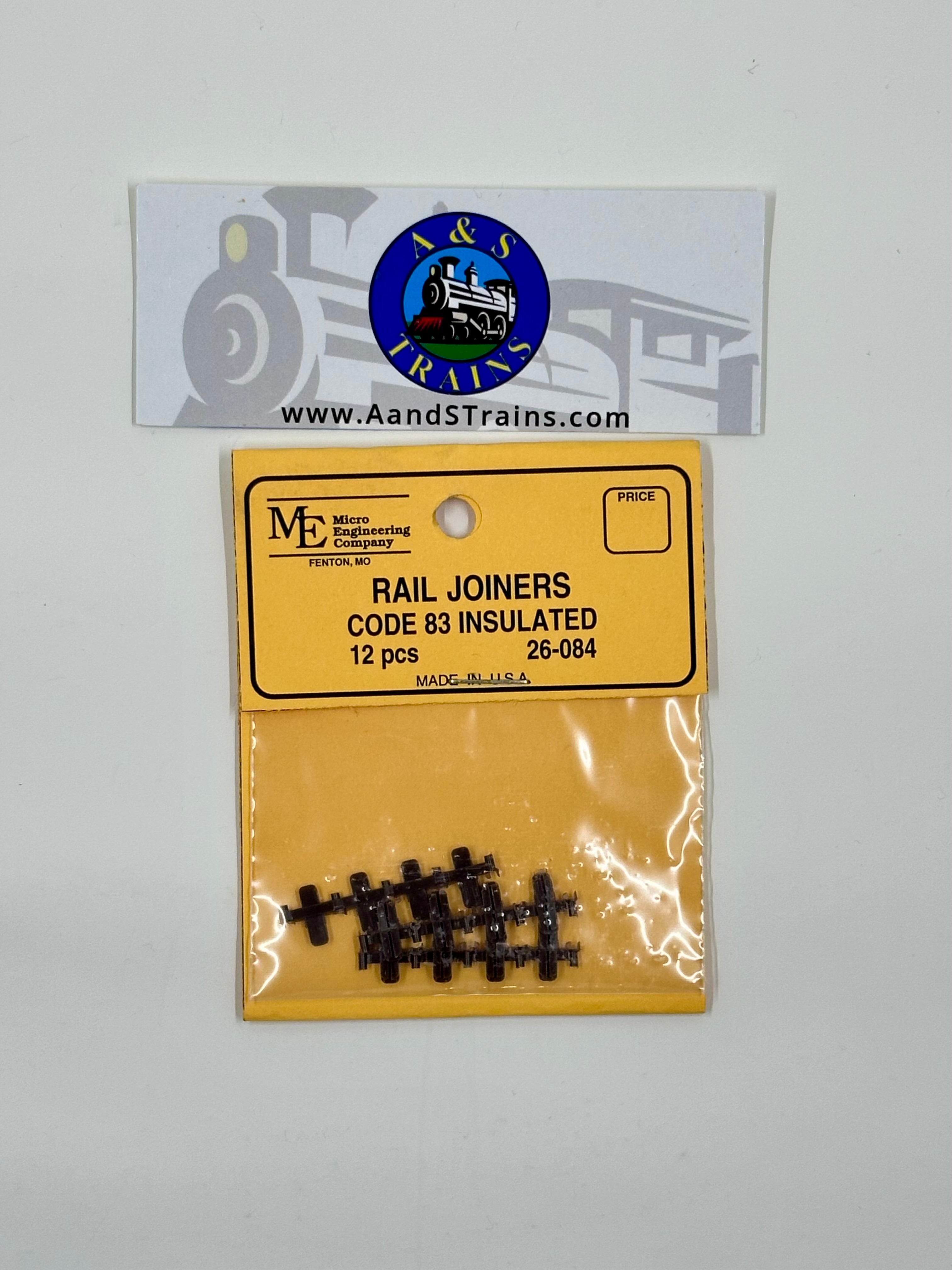 Micro Engineering Company 26-084 Rail Joiners Code 83 Insulated 12 pcs ...
