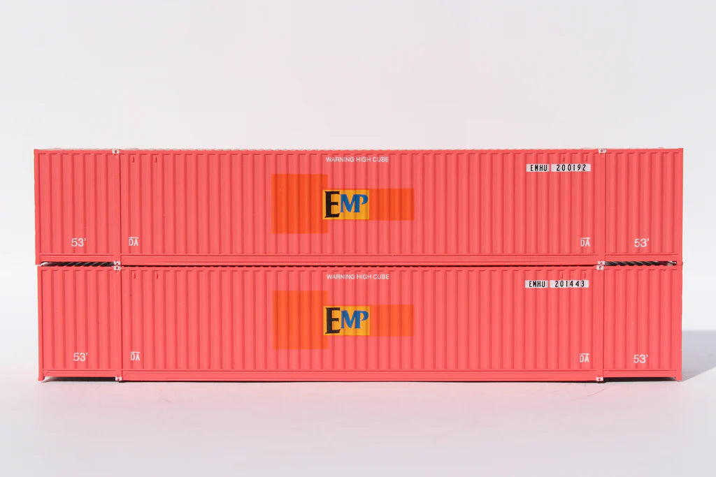 N Scale 1:160 Scale JTC EMP (Ex-HUB GROUP red) Set #2, 53' HIGH CUBE 6 ...