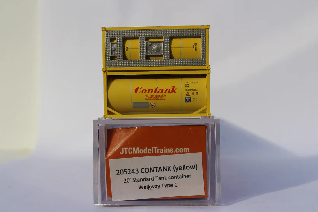 JTC N Scale CONTANK ( Yellow) 20' Standard Tank Container (full wrap a ...
