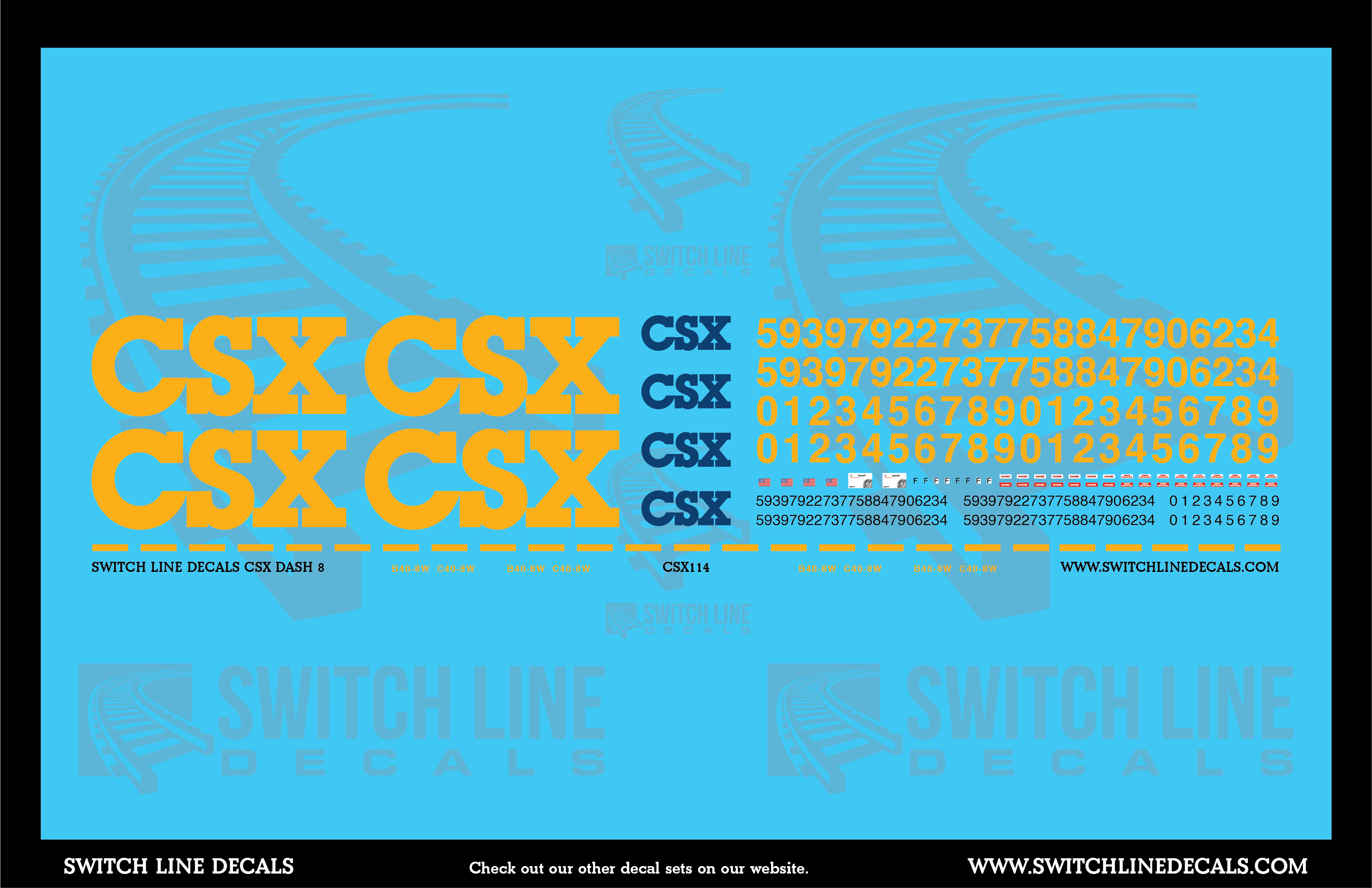 N Scale CSX GE Dash 8 Locomotive Decal Set – A&S Trains