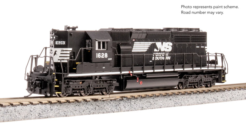 N-Scale 9467 EMD SD40-2, NS 1628, BLACK/WHITE W/ HIGH HOOD, PARAGON4 S – A&S Trains