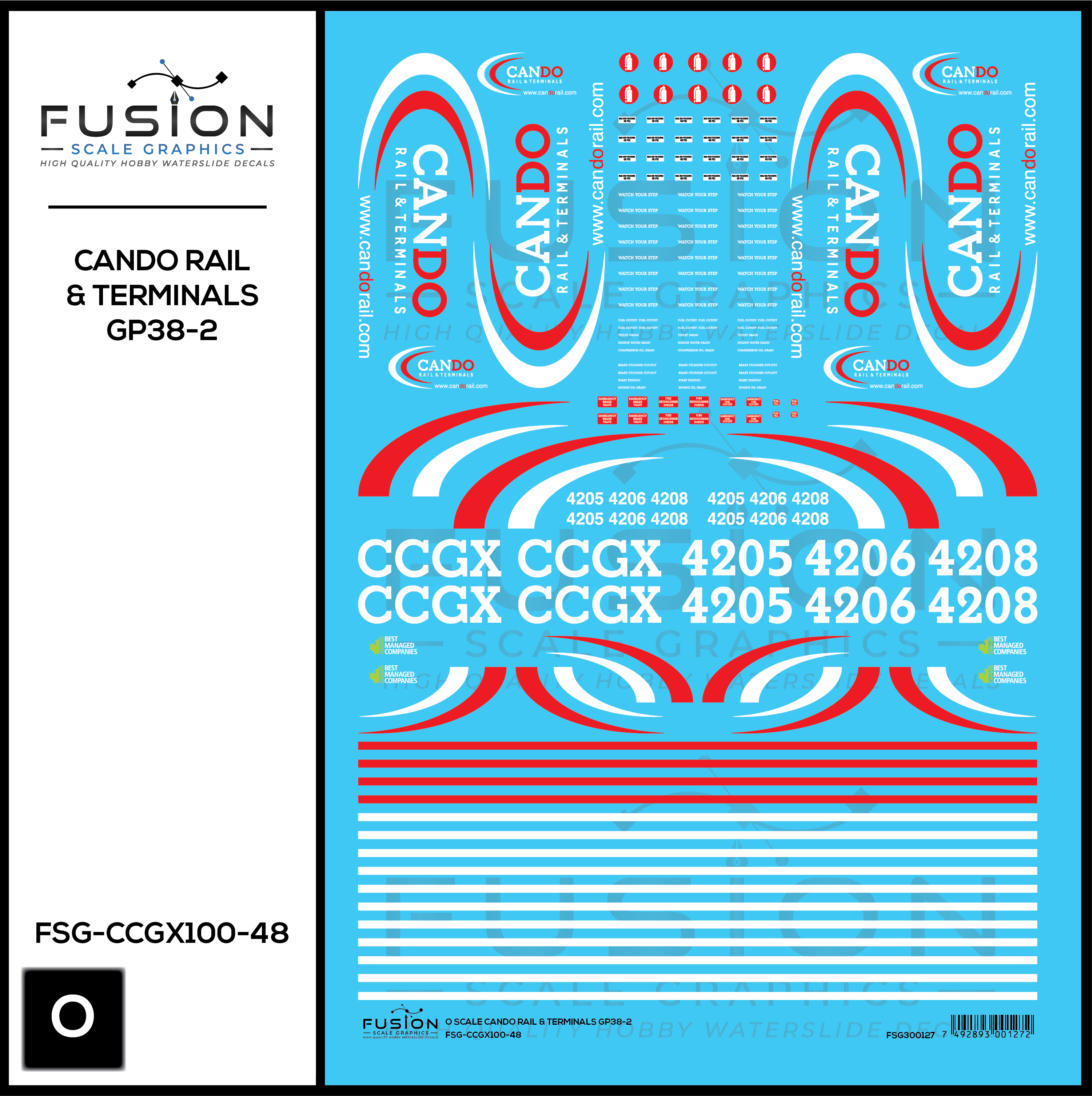 O Scale Cando Rail and Terminals EMD GP38-2 Locomotives Decal Set – A&S ...