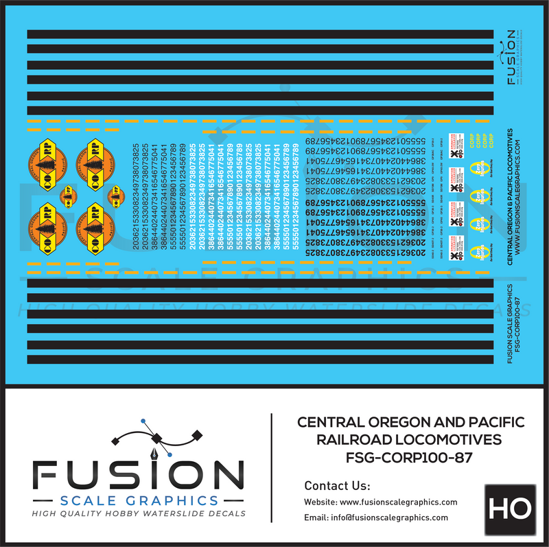 HO Scale Central Oregon and Pacific Railroad Locomotives Decal Set – A ...