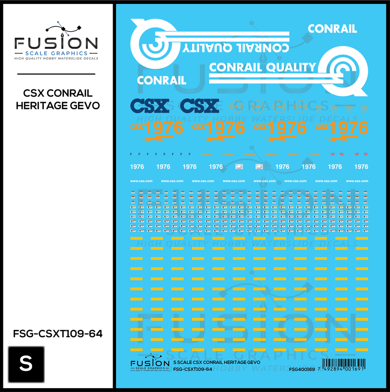 S Scale CSXT Conrail Heritage GEVO Locomotive Decal Set – A&S Trains