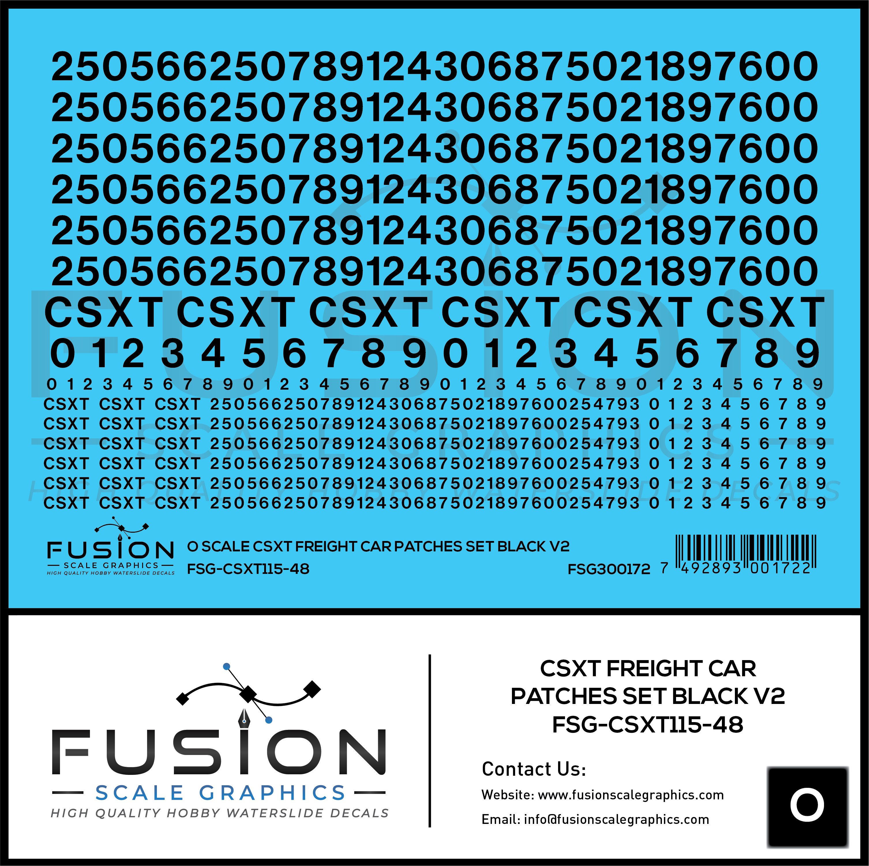 O Scale CSX Freight Car Patches Set V2 Black – A&S Trains