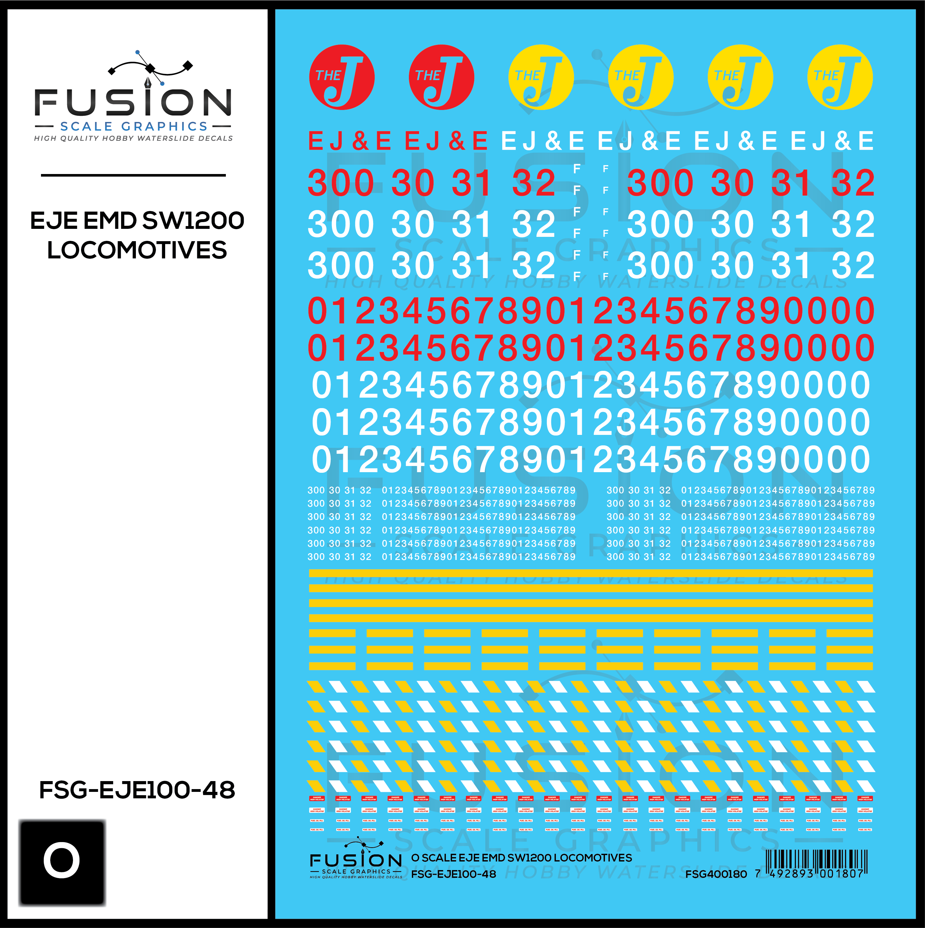 O Scale Elgin Joliet and Eastern EJE EMD SW1200 Locomotive Decal Set ...