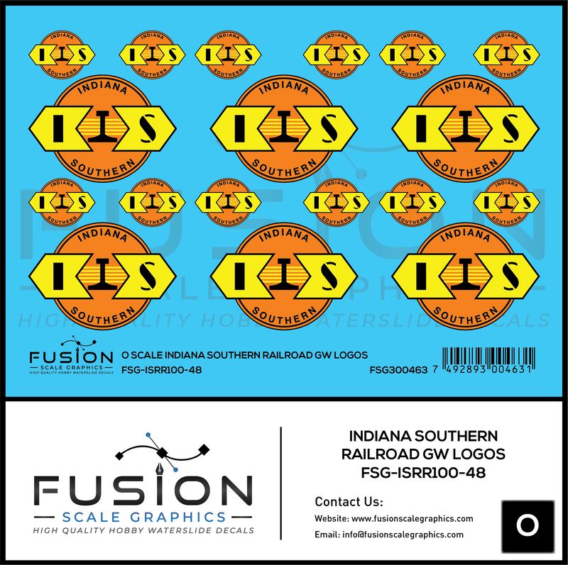 O Scale Indiana Southern Railroad GW Railroad Logos Decal Set – A&S Trains
