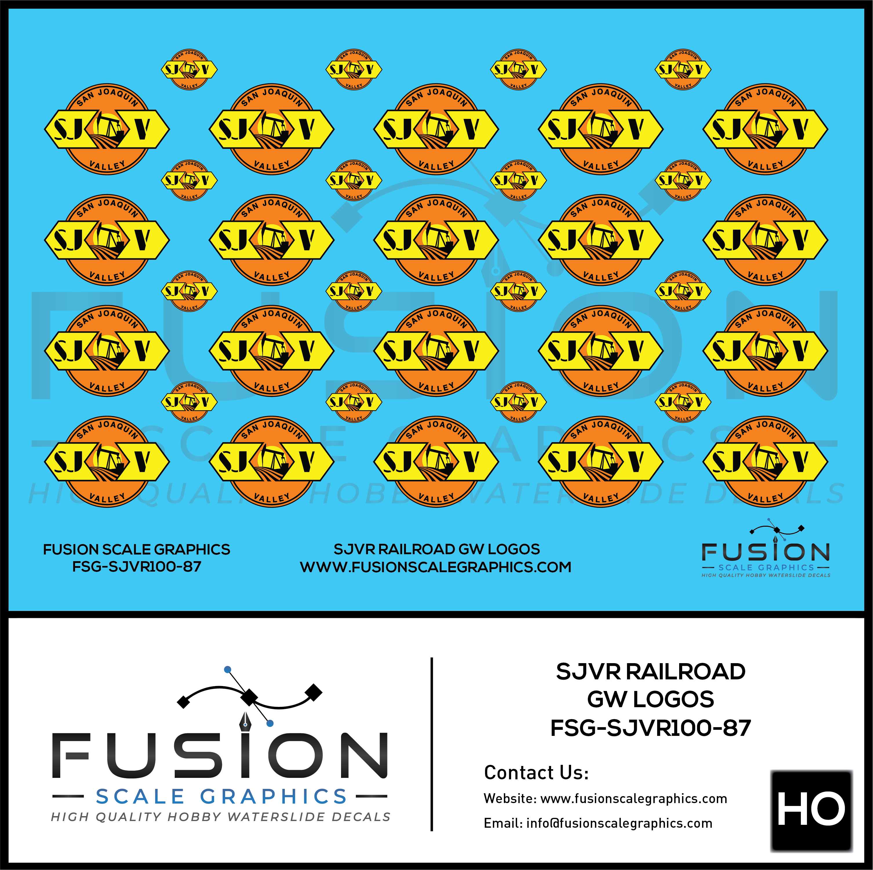 HO Scale San Joaquin Valley SJVR Railroad Logos Decal Set – A&S Trains