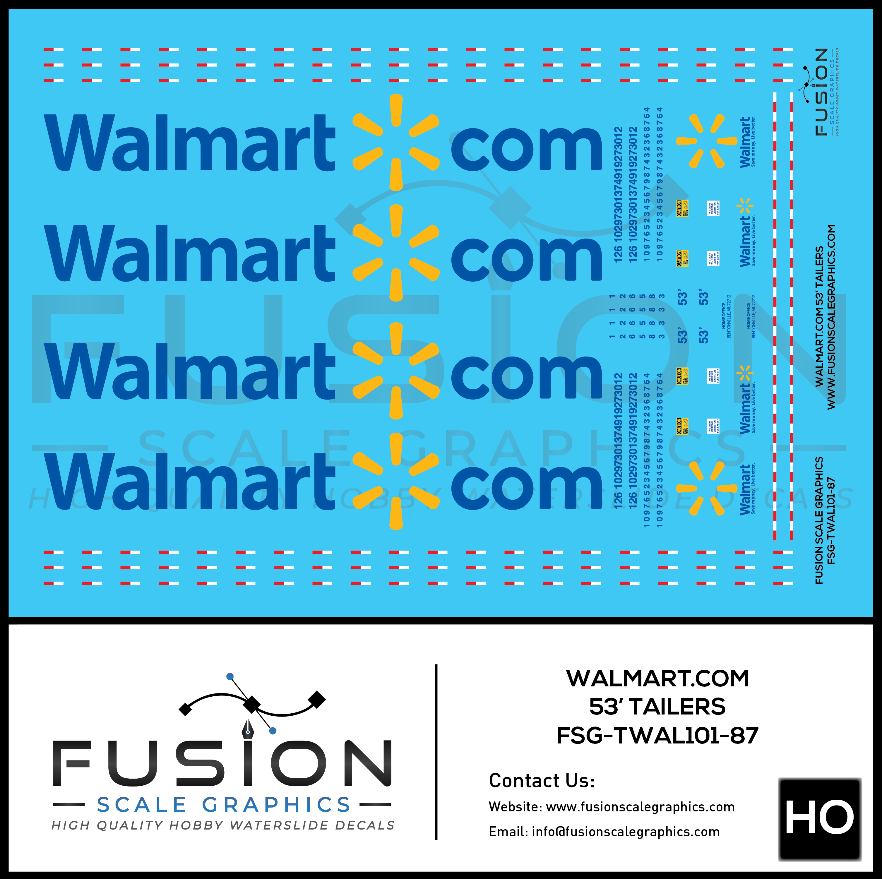HO Scale Walmart .Com 53' Trailers Decal Set – A&S Trains