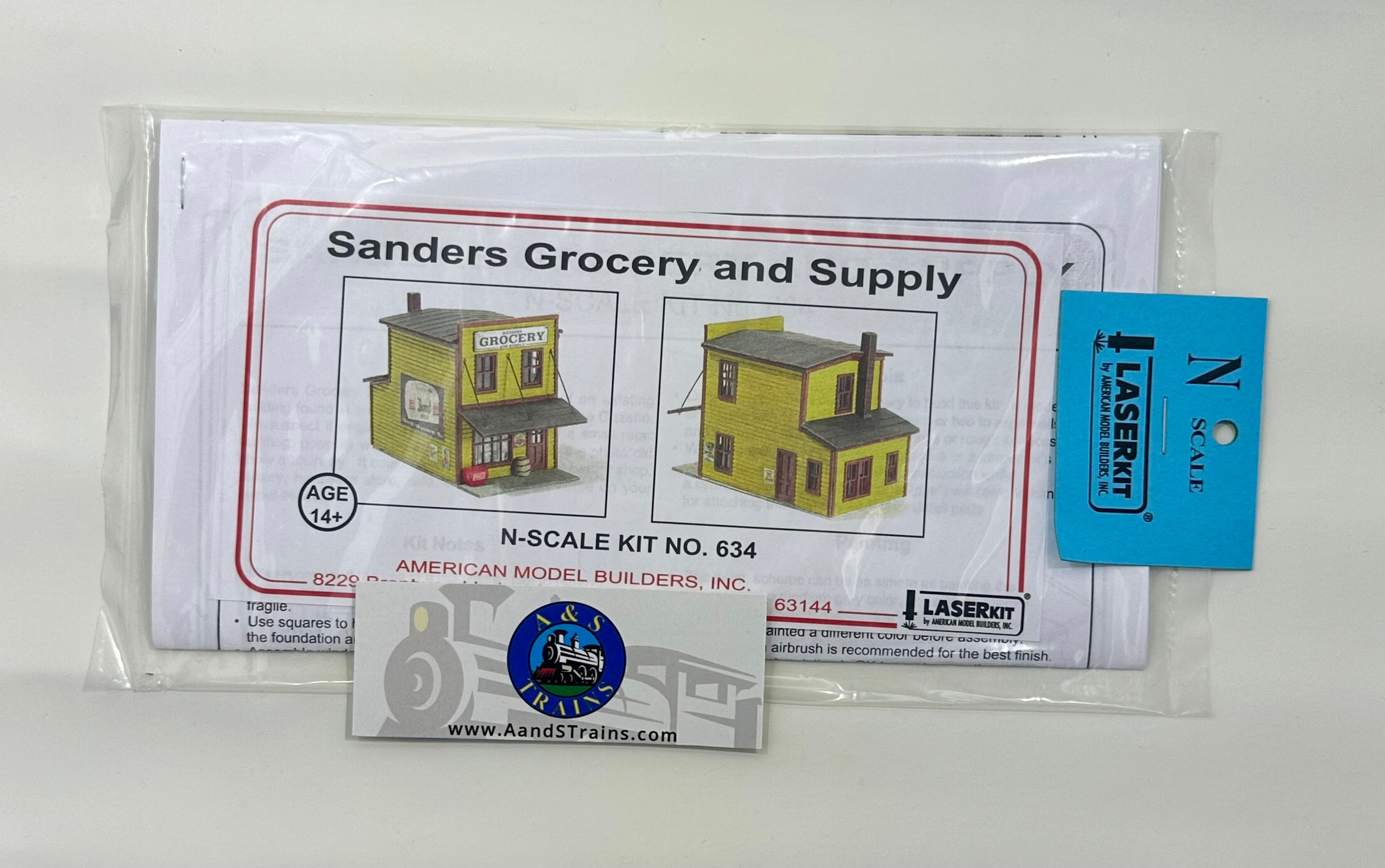 Laser Kit American Model Builder N-Scale 634 Saunders Grocery and Supp ...