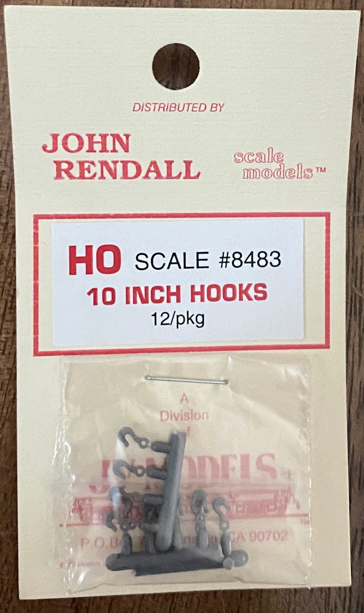 John Rendall H.O. Scale 8483 JV Models Hooks -- Inches (unpainted) – A ...