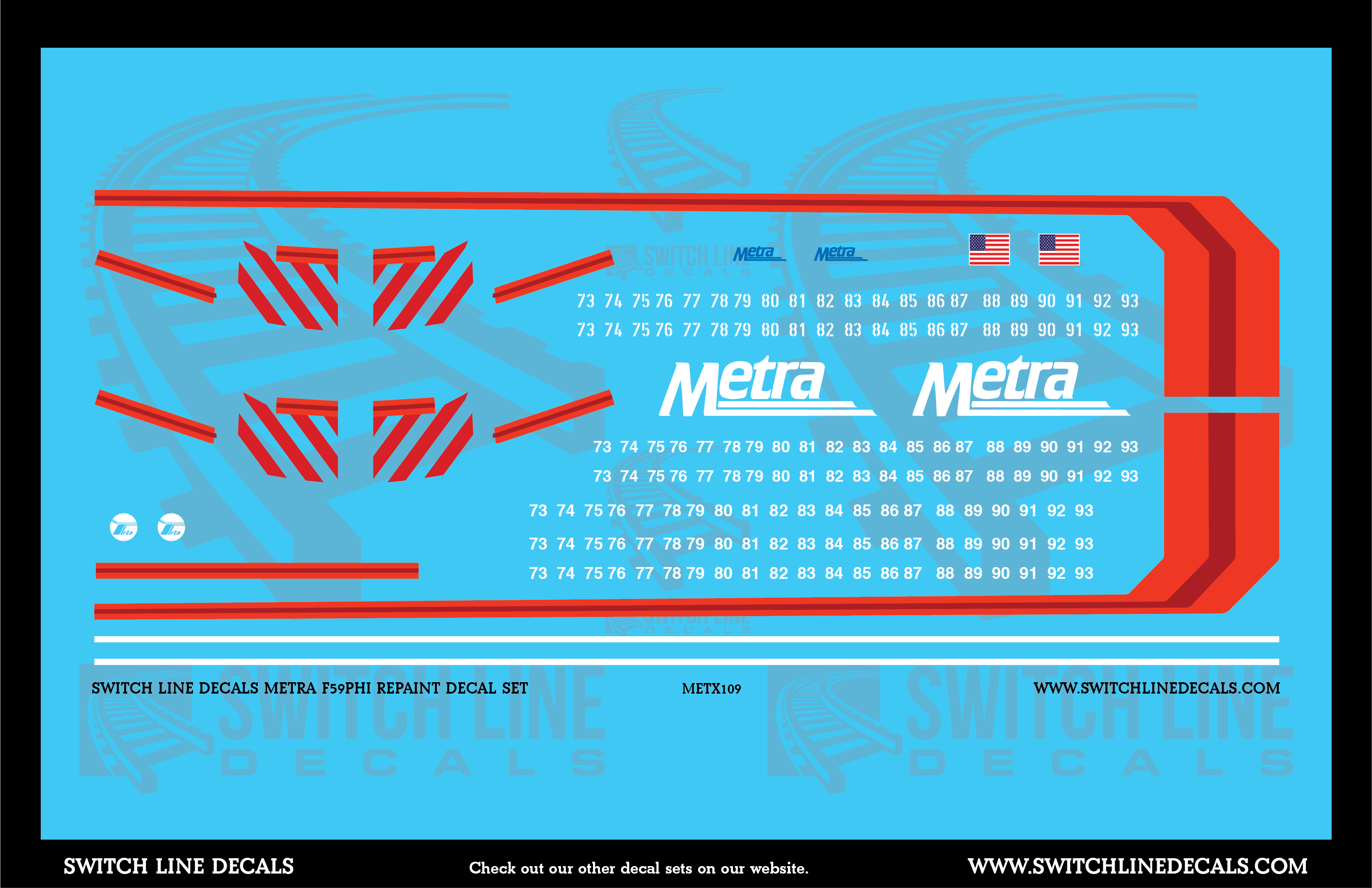 HO Scale Metra F59PHI Repaint Locomotive Decal Set – A&S Trains