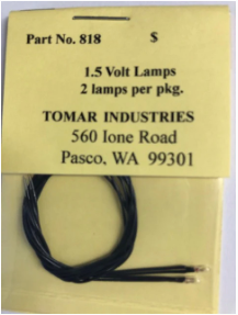 Tomar Ind 818 Lighting - 1.5 Volt Bulb - 2 pkg – A&S Trains