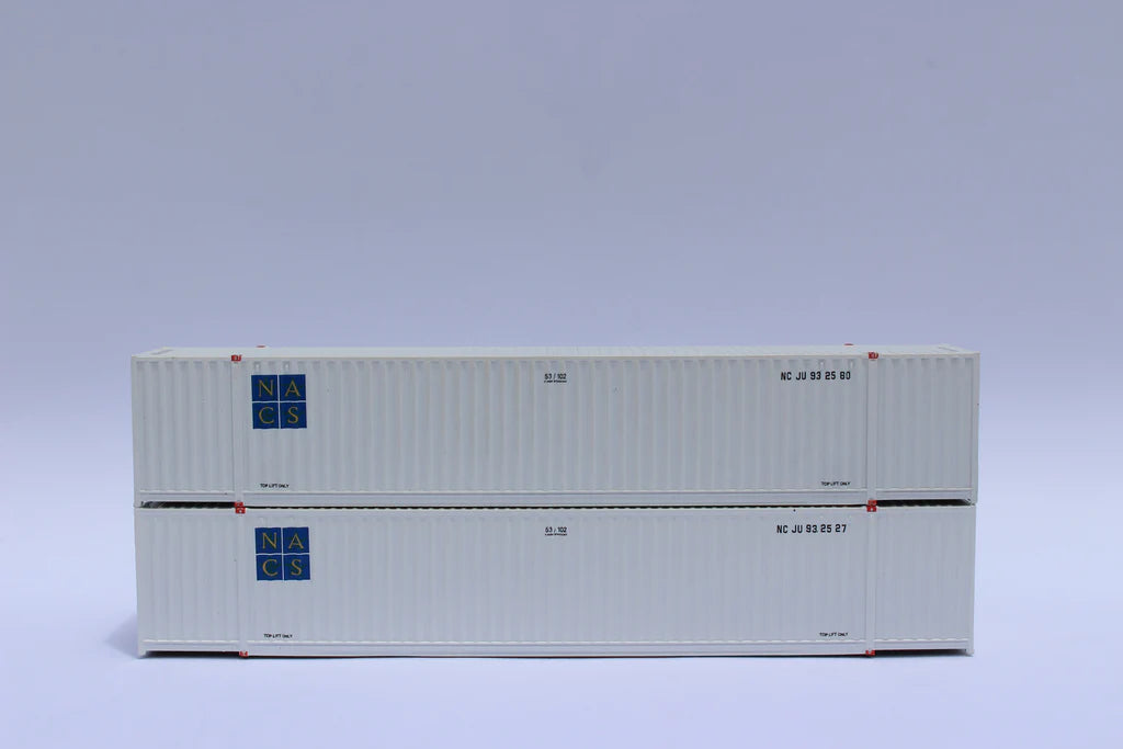 JTC MODEL TRAINS 1:160 Scale NACS 53' HIGH CUBE, 6-42-6 corrugated con ...