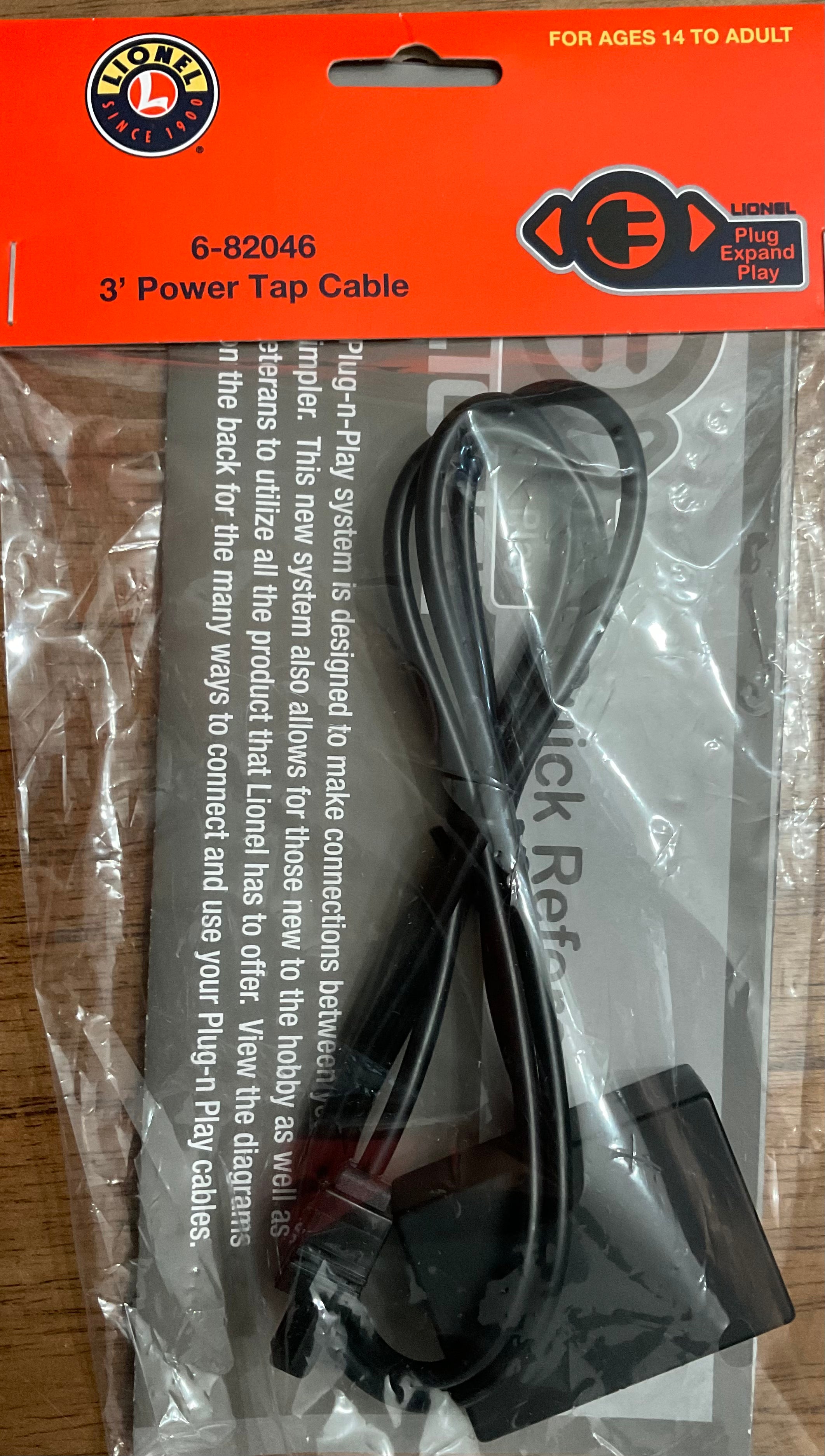 Lionel O Scale Power Tap Cable 36" 91.4cm 3-Pin 6-82046 – A&S Trains