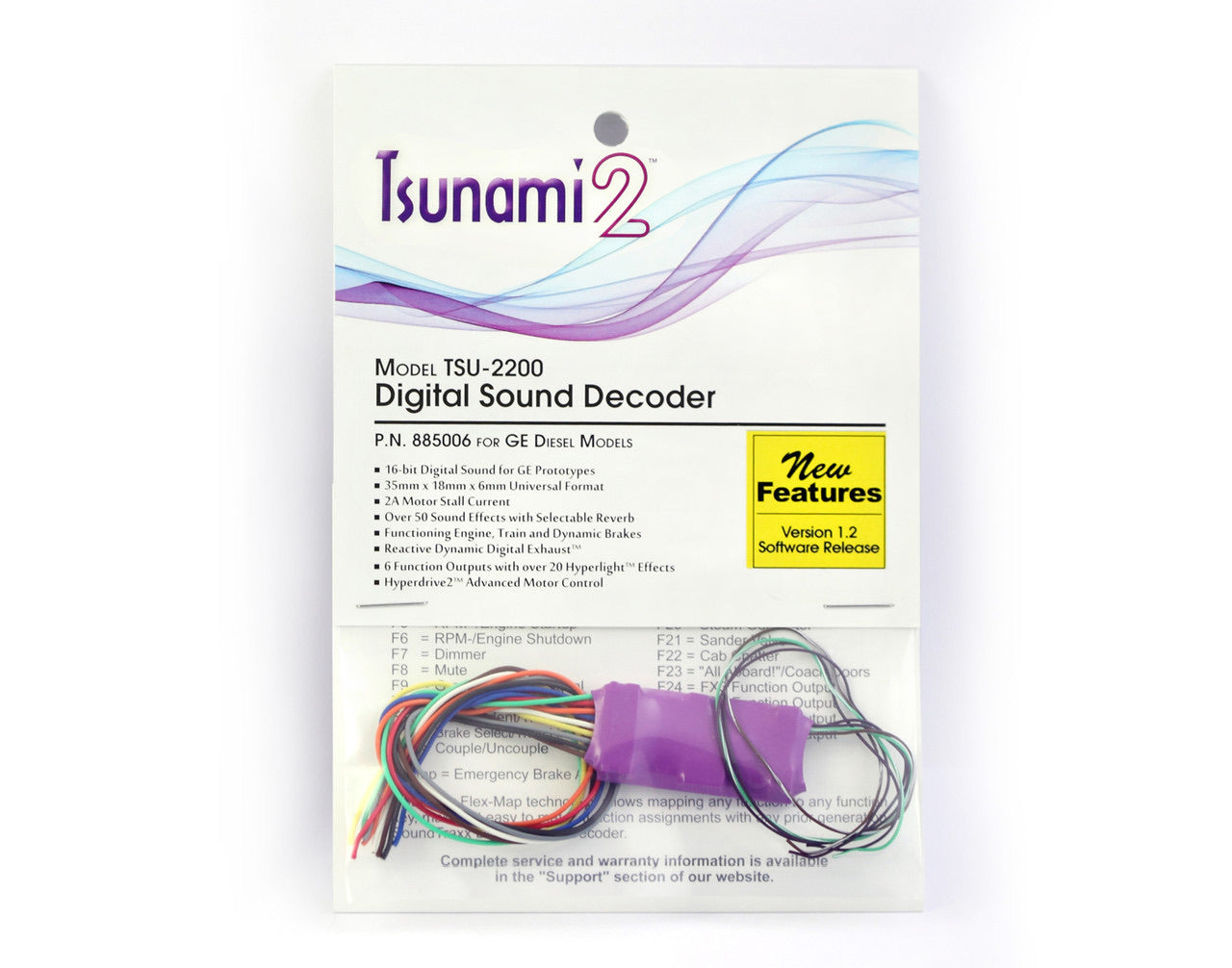 Soundtraxx Tsunami 2 885006 tsu-2200 ge diesel sound decoder – A&S Trains