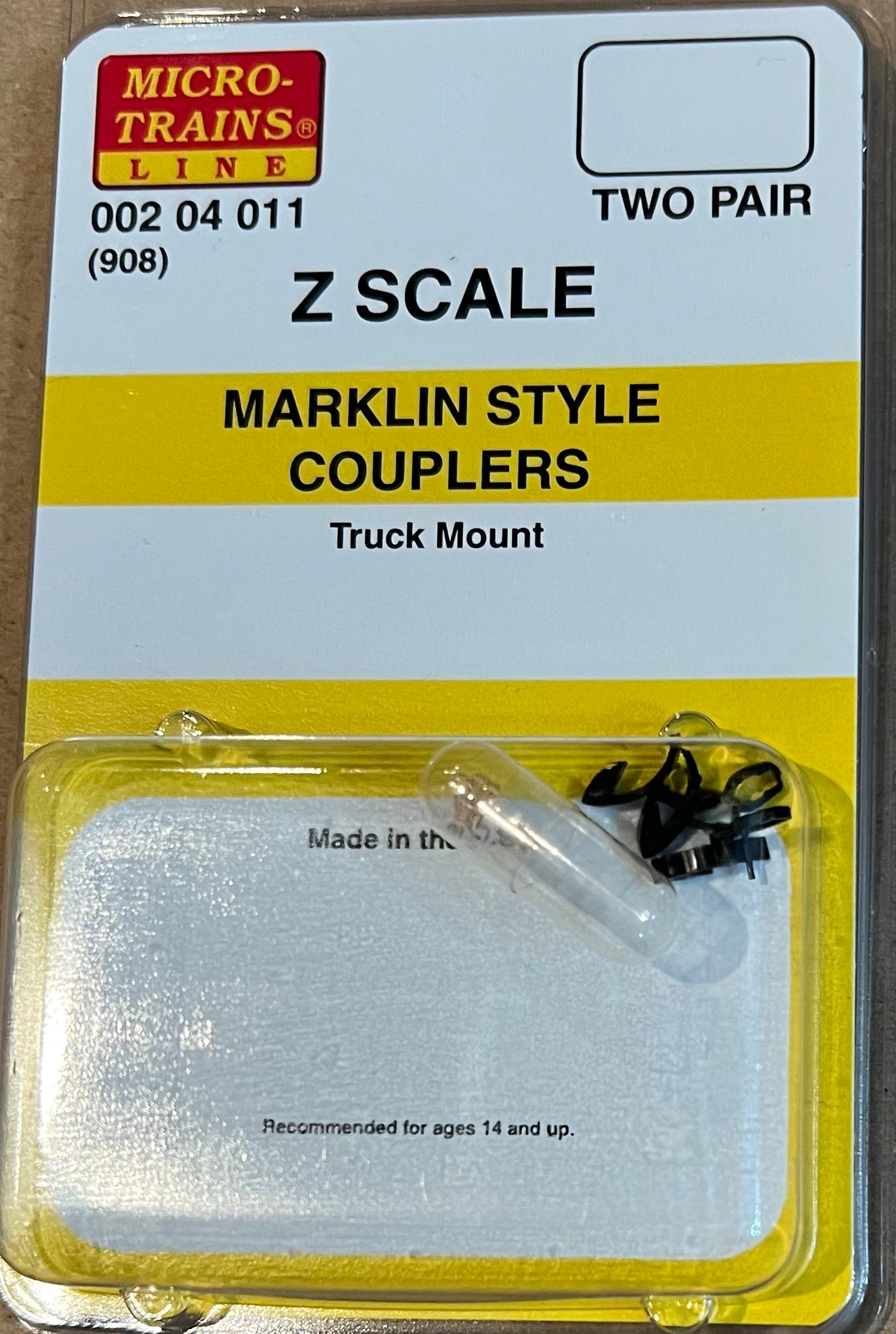 Micro-Trains Z Scale 002 04 011 (908) Marklin-compatible coupler 2 pr ...