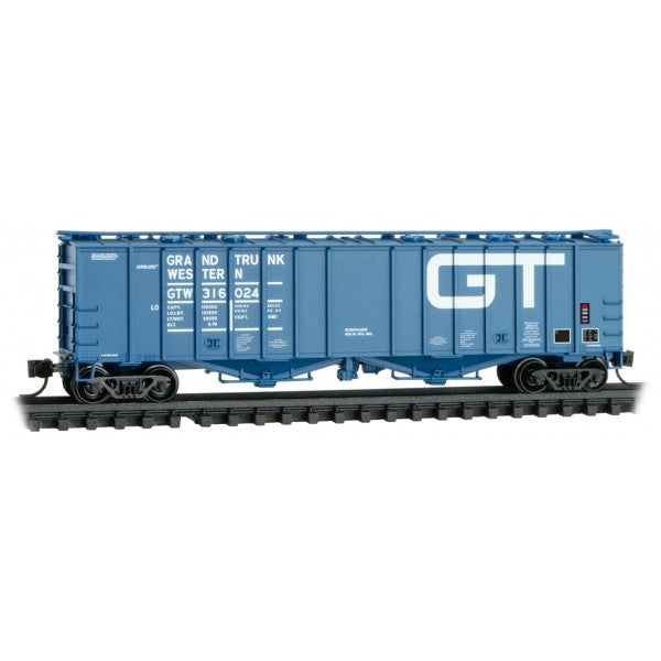 Micro-Trains N Scale Grand Trunk Western 316024 50’ Airslide Covered H ...