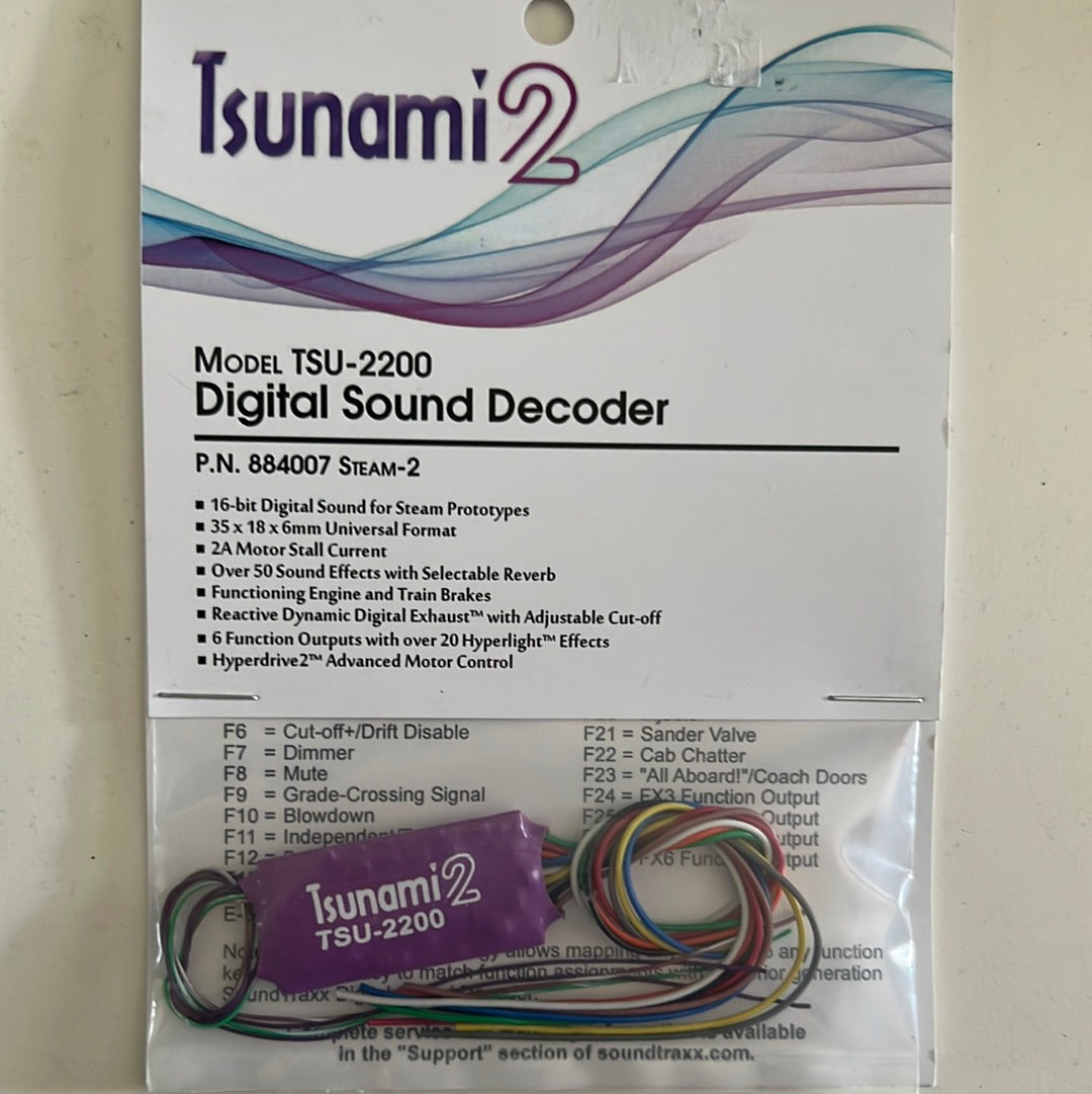 Soundtraxx Tsunami 2 884007 tsu-2200 steam 2 sound decoder – A&S Trains