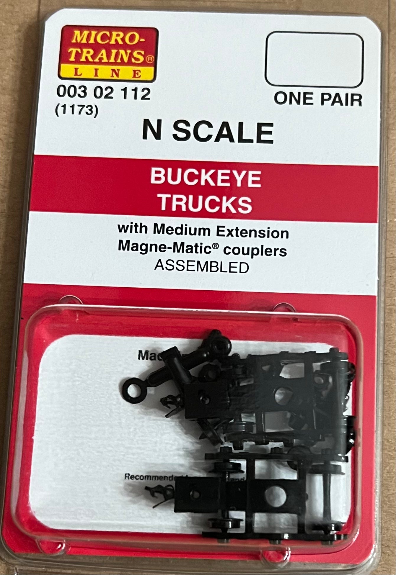 Micro-Trains N Scale 003 02 112 (1173) Buckeye 6-wheel Trucks w/ med ...
