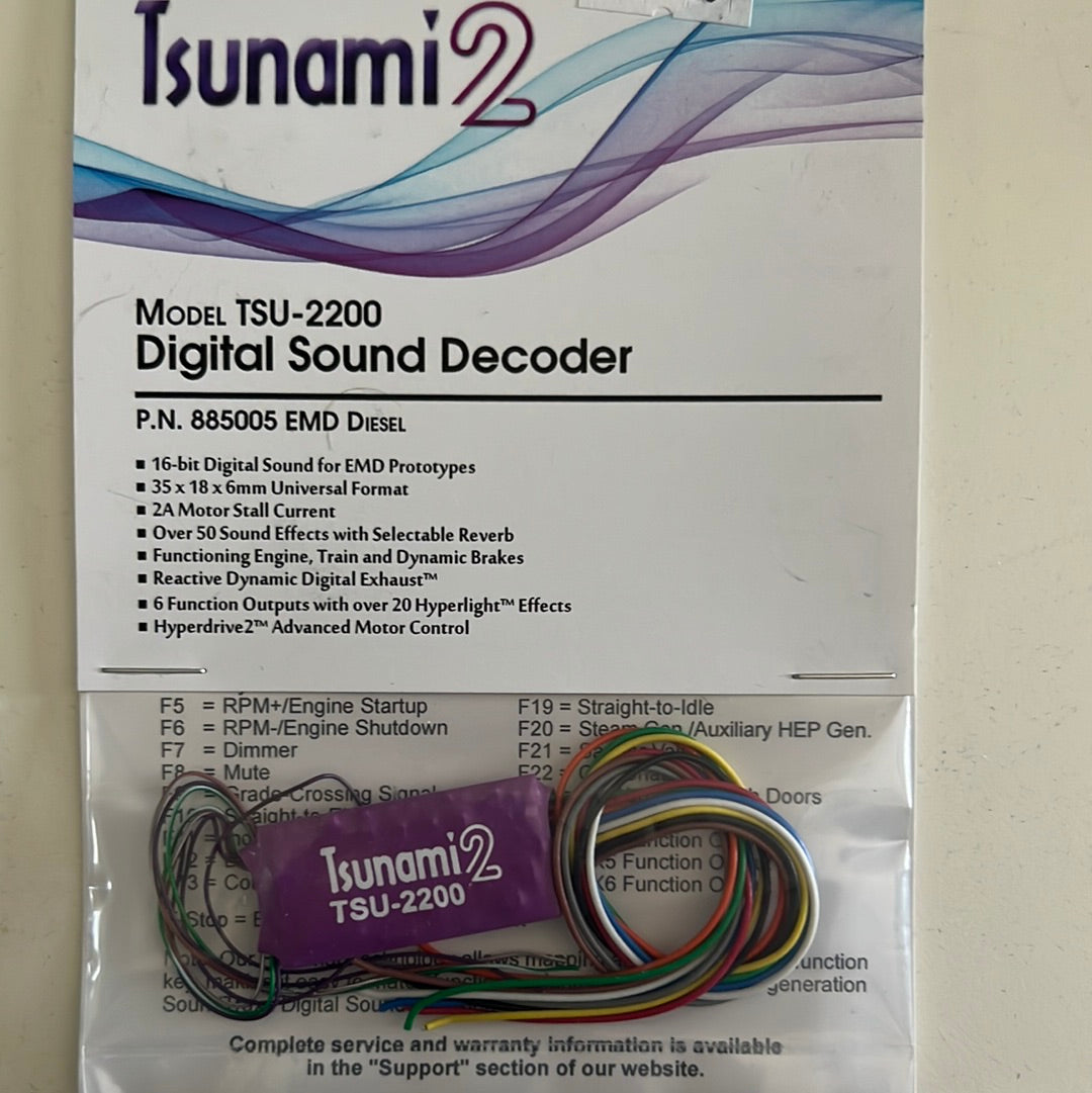 Soundtraxx Tsunami 2 885005 tsu-2200 EMD diesel digital sound decoder ...