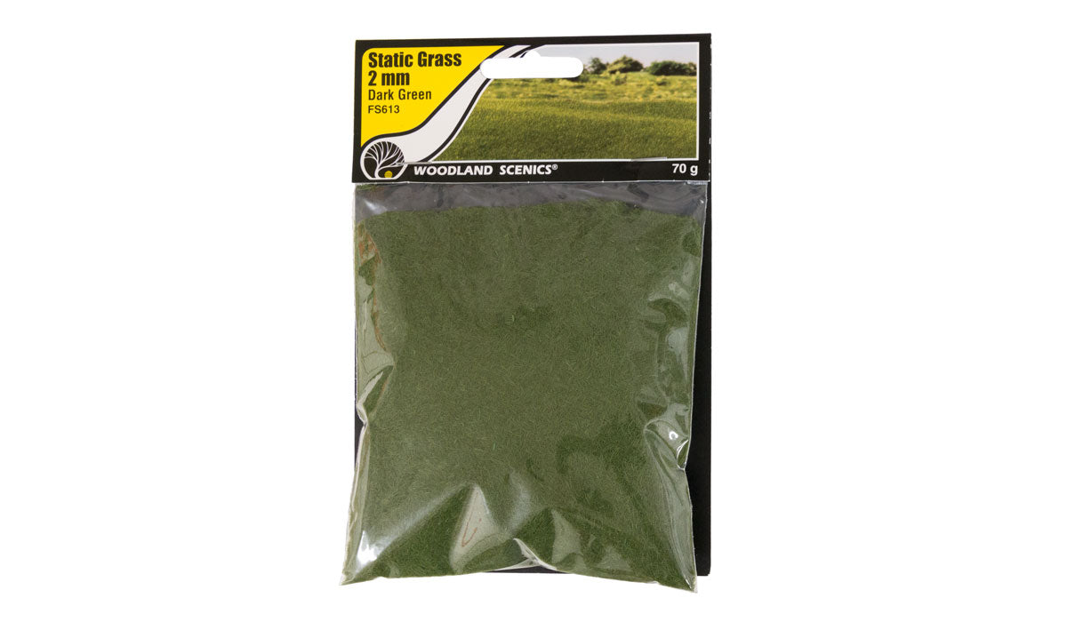 Woodland Scenics Static Grass 2mm Dark Green FS613 – A&S Trains
