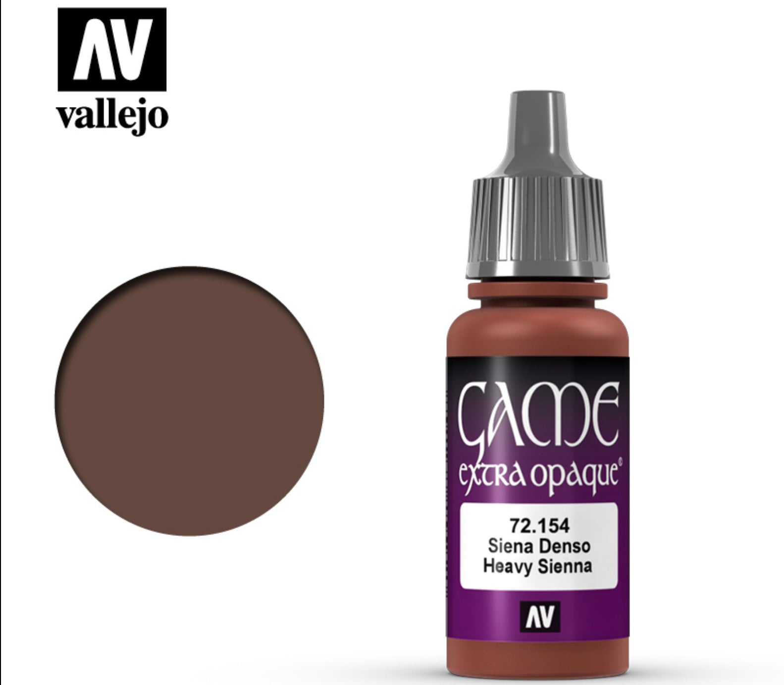 Vallejo Game Acrylic Extra Opaque Model Paint 72.154 Heavy Siena 17ml ...