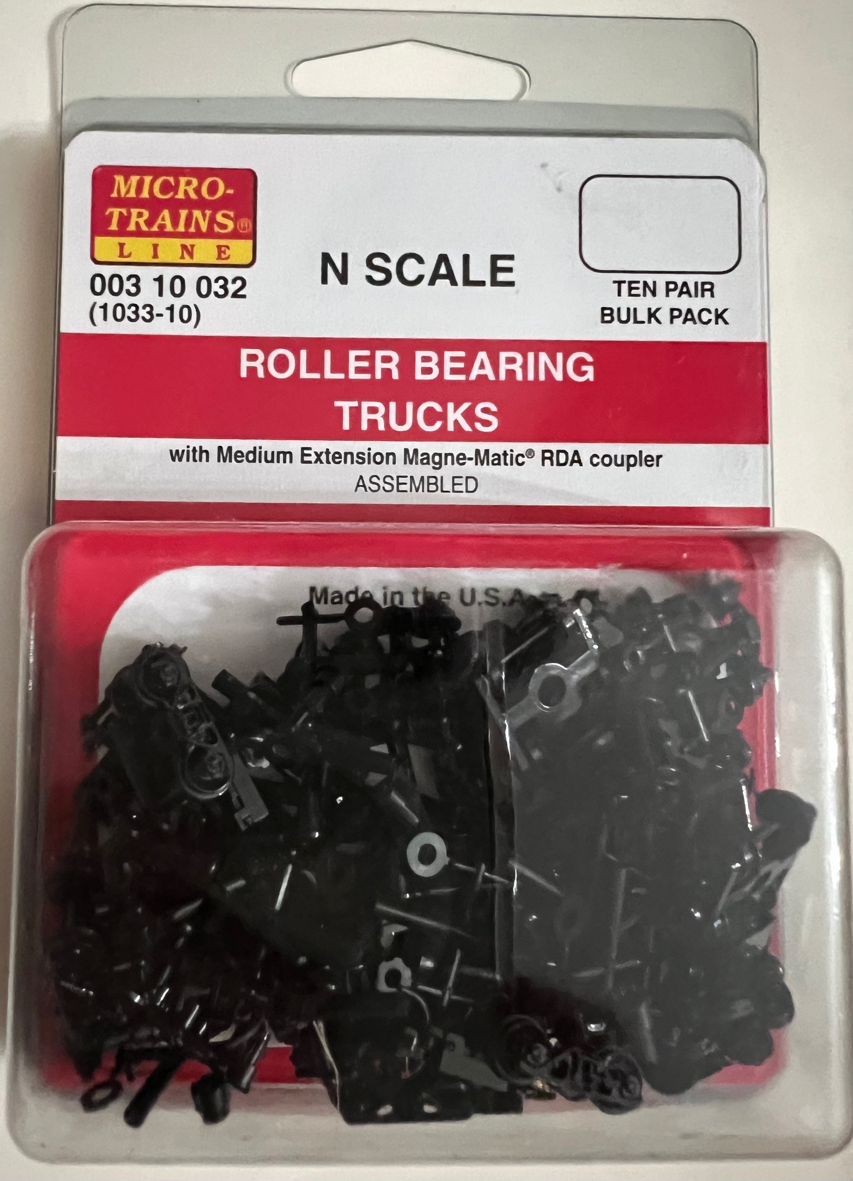 Micro-Trains N Scale 003 10 032 (1033-10) Roller Bearing Trucks w/ med ...