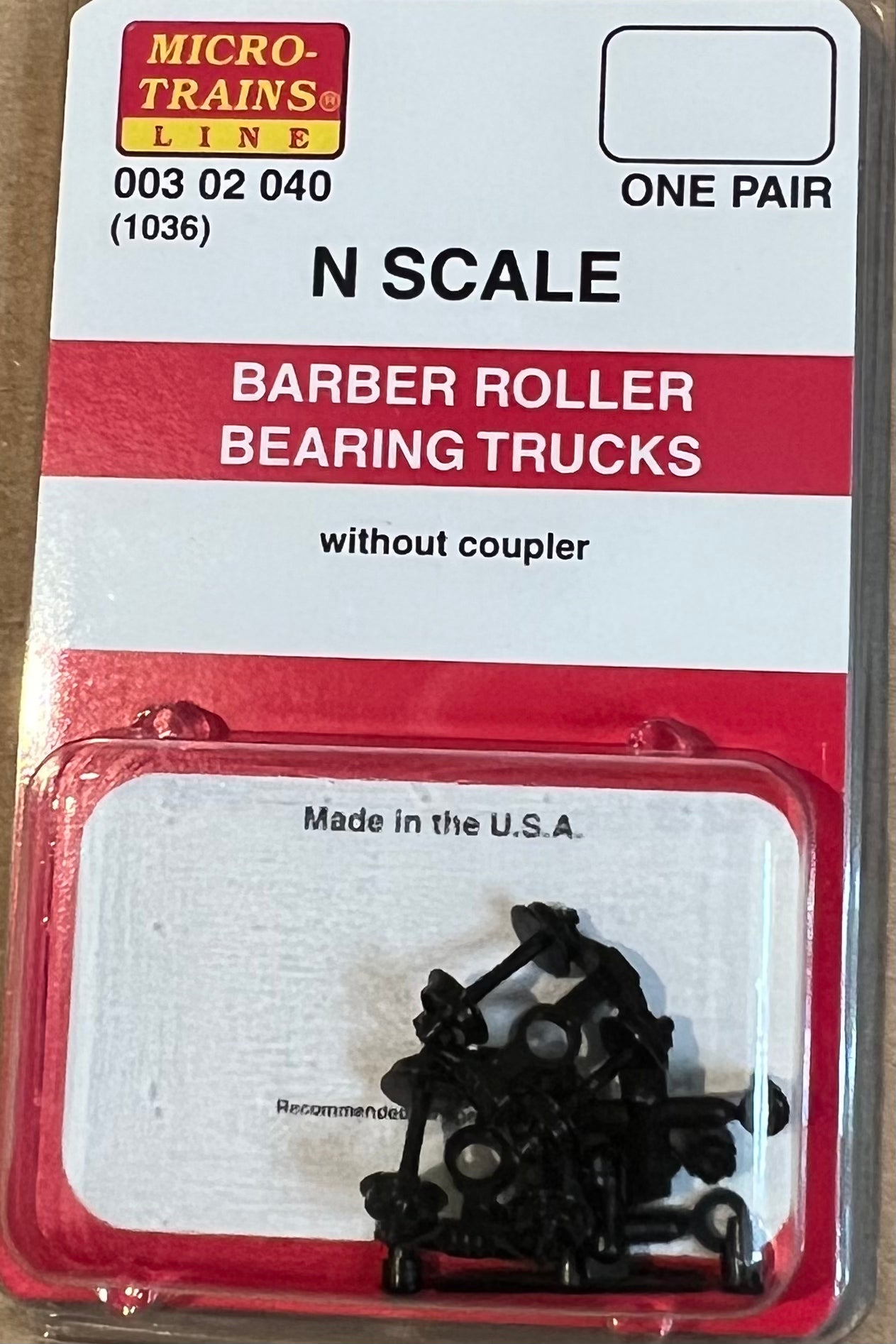 Micro-Trains N Scale 003 02 040 (1036) Barber Roller Bearing Trucks w ...